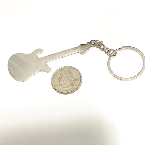 Accessories | Guitar Keychain Silver Tone And Enamel Colors | Poshmark